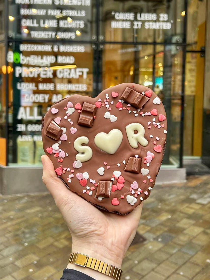 PERSONALISED INITIALS - Valentines Brownie Slab Pre-Order